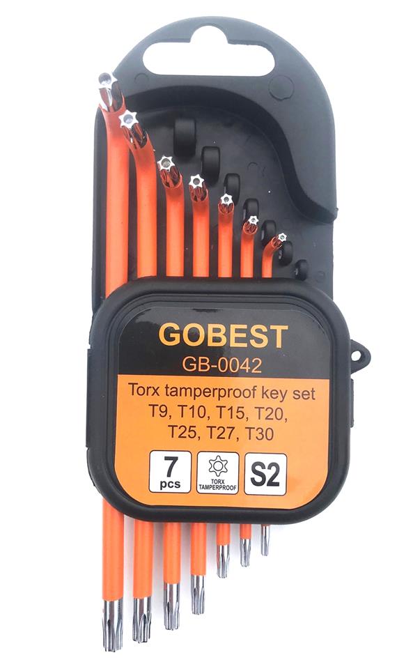 GOBEST short torx tamperproof security allen key set T9-T30 S2 steel ...