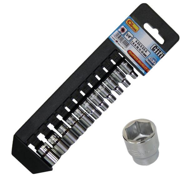 RICHMANN C1111, hexagonal 1/4" short socket set 11 pcs, 4 -13 mm CrV ...