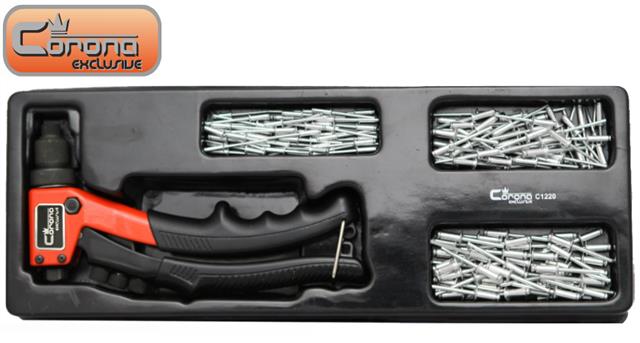 RICHMANN C1220, hand riveter and rivets set 151 pcs compact size 200mm ...