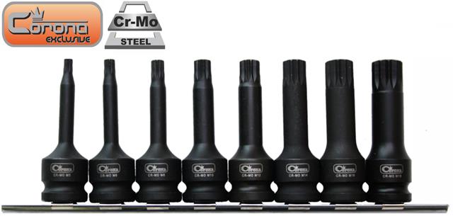 RICHMANN C6952, impact spline star bit socket set 8 pcs 1/2" drive Cr ...