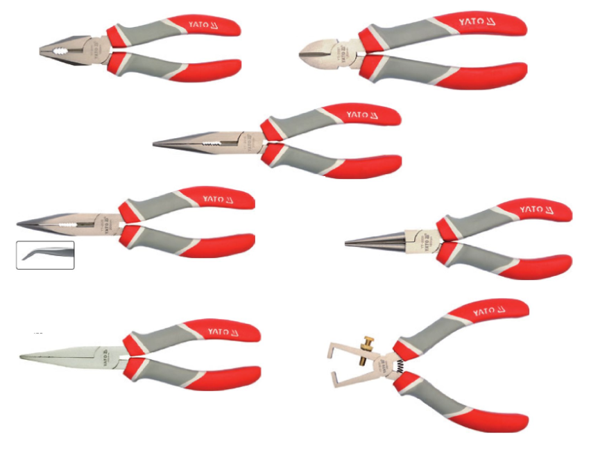YATO professional pliers set 160 mm cutter, round and flat nose ...