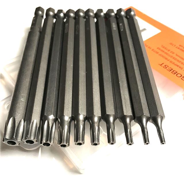 GOBEST 100mm torx security screwdriver bits set 10 pcs T8-T45 magnetic ...