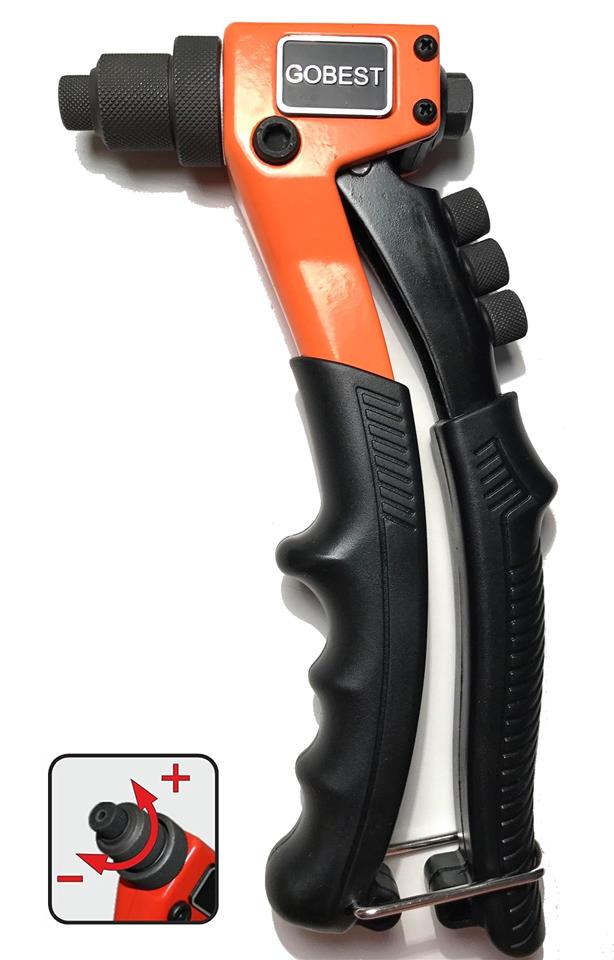 GOBEST compact size hand riveter, pop rivet gun 200 mm 2.4-4.8 rivets ...